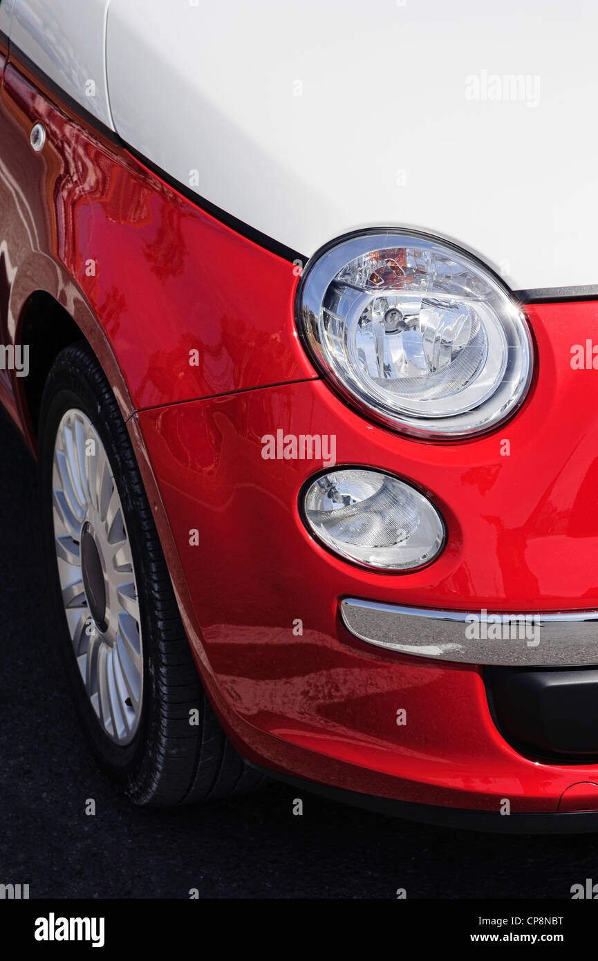 Red and white car bonnet Stock Photo - Alamy