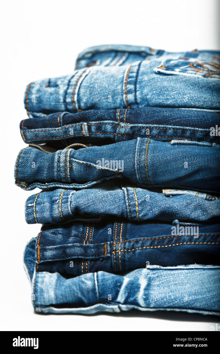 Stack of jeans Stock Photo - Alamy