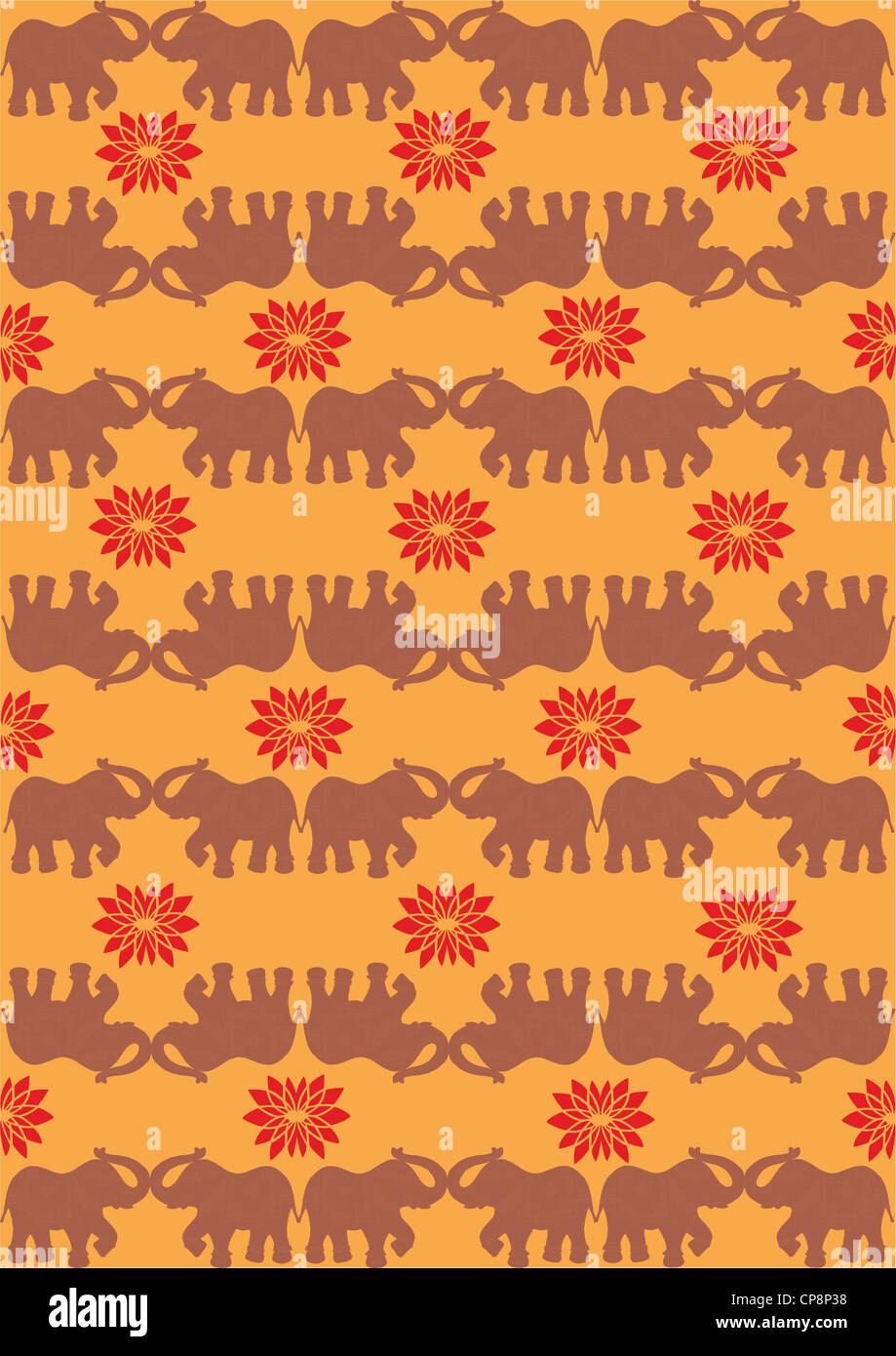 Traditional indian elephant pattern background. Vector file available ...