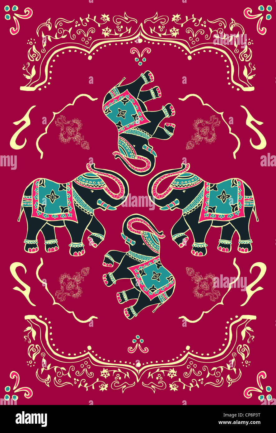 Traditional indian elephant decorated for special occasion background ...