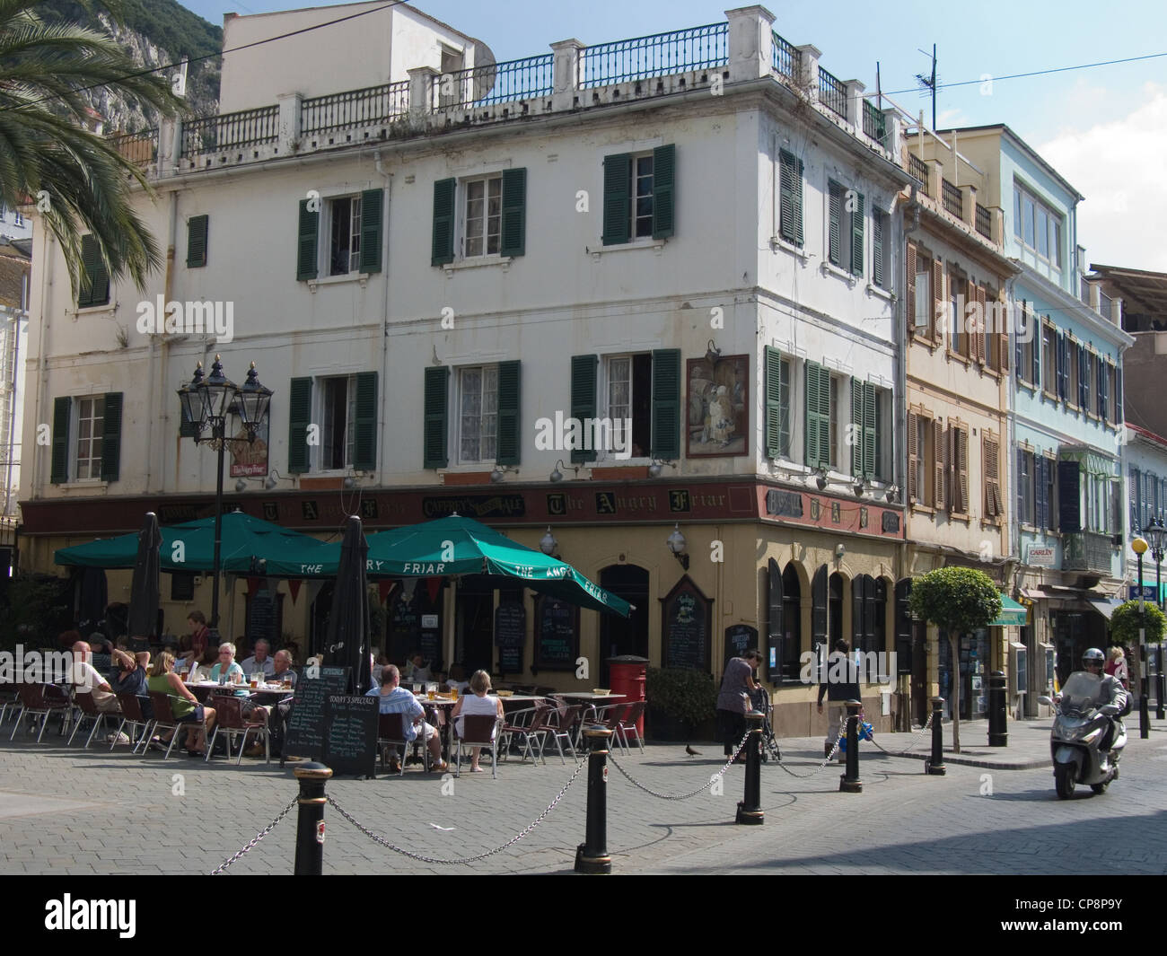 A view of the Angry Friar Pub, Gibralter Stock Photo - Alamy