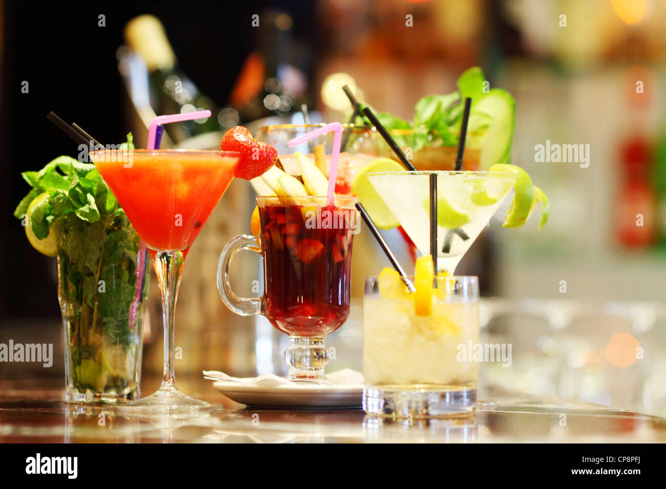 Colorful cocktails close up Stock Photo - Alamy