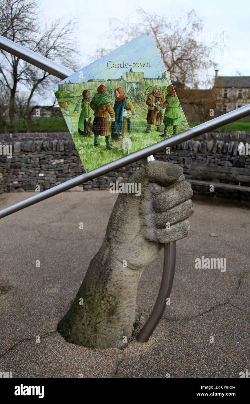 Sign in the Peak District Village of Castleton Stock Photo - Alamy