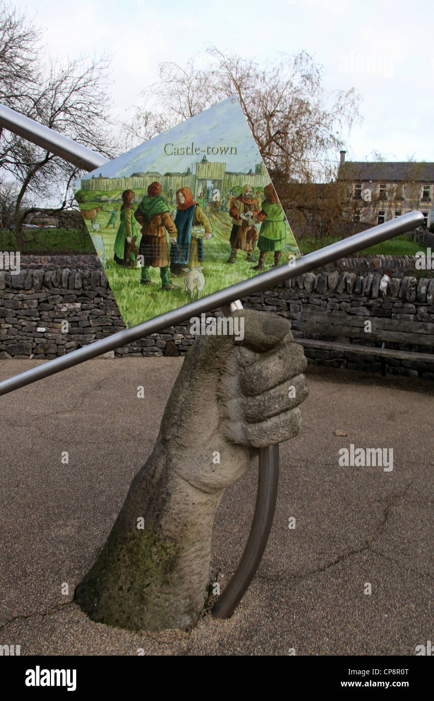 Sign in the Peak District Village of Castleton Stock Photo - Alamy