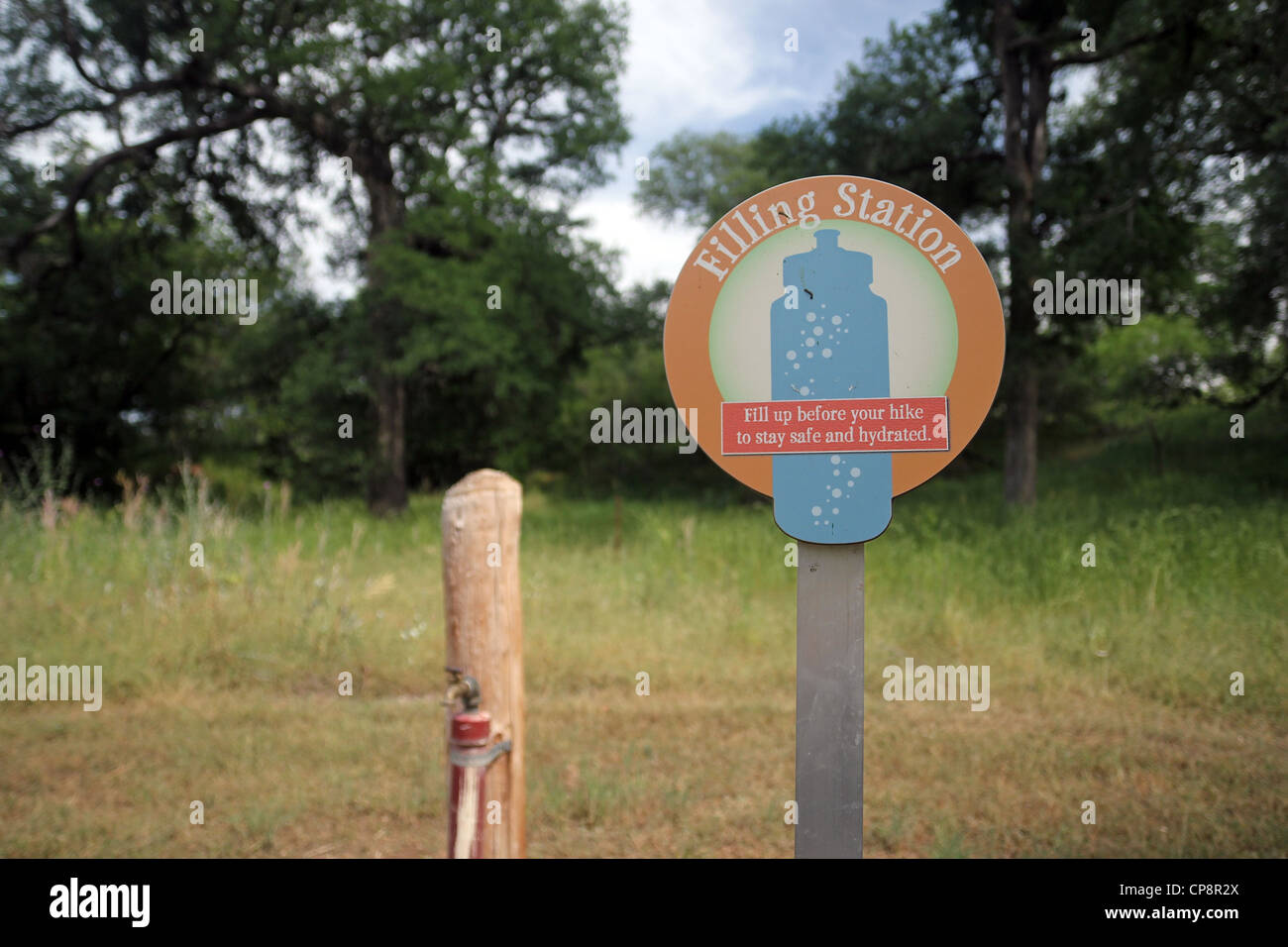 "Filling Station" sign in Enchanted Rock State Natural Area advising ...