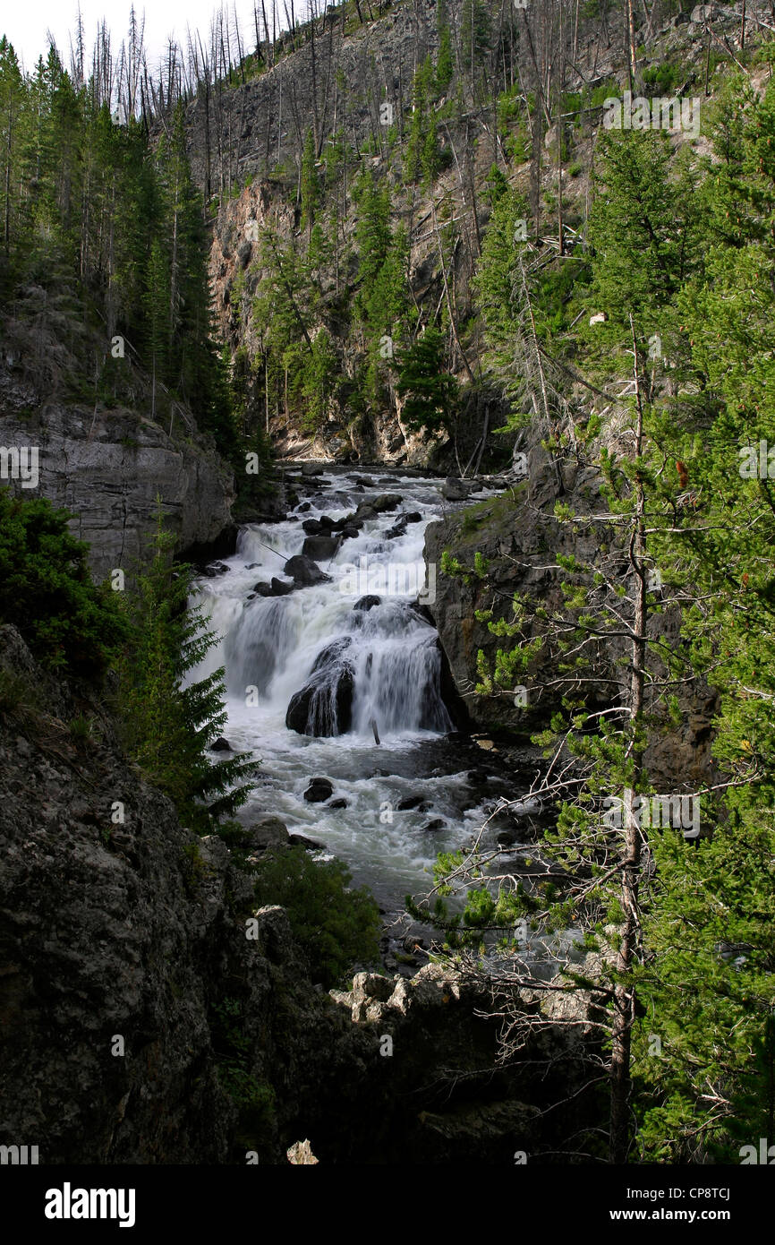 Firehole Falls in Yellowstone National Park Stock Photo - Alamy
