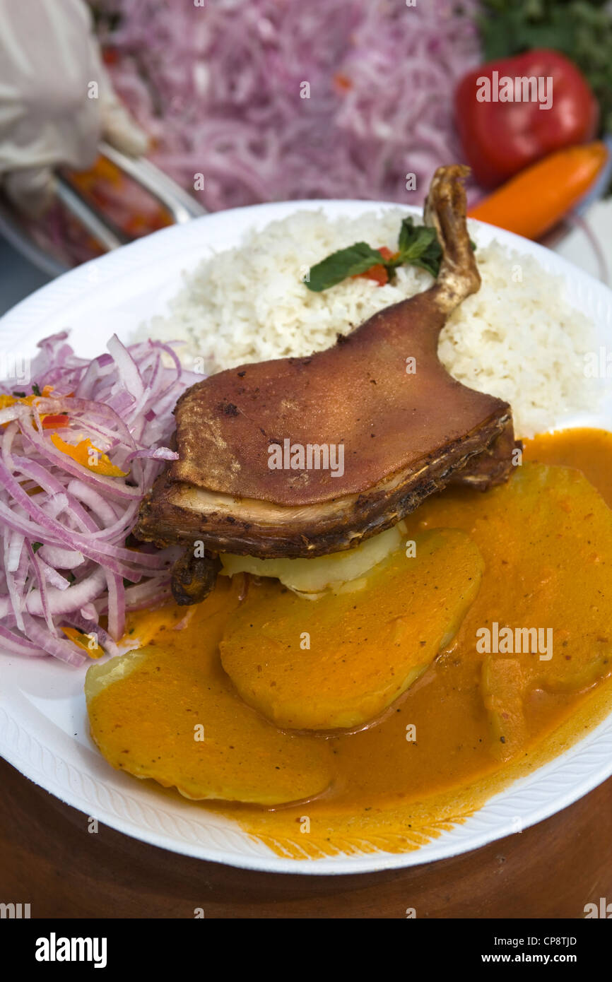 Serving Guinea Pig or Cuy at Market Stall Lima Peru Stock Photo - Alamy