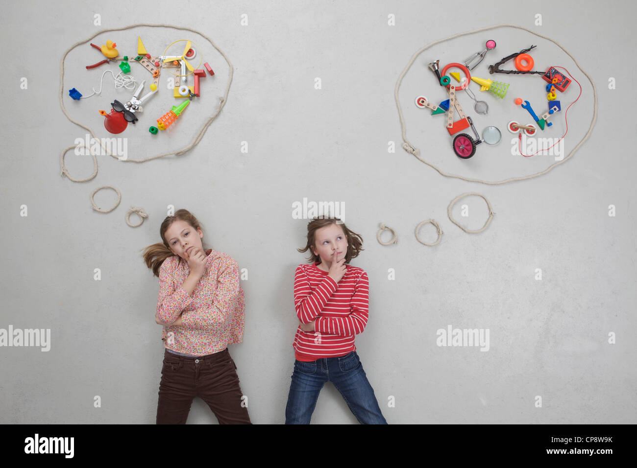 Girls with thought bubble Stock Photo - Alamy