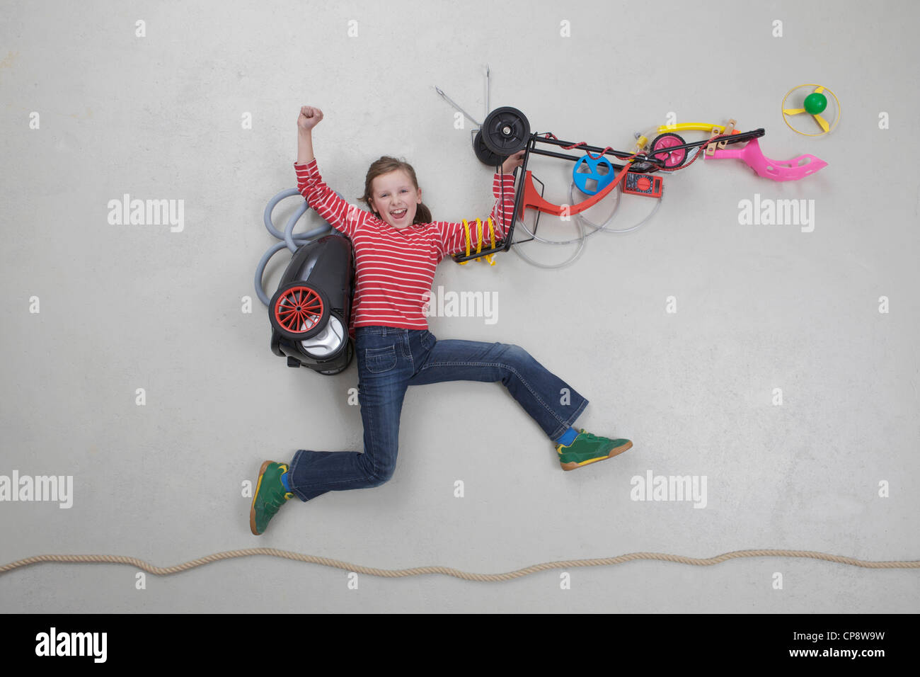Girl with gadgets, portrait Stock Photo - Alamy