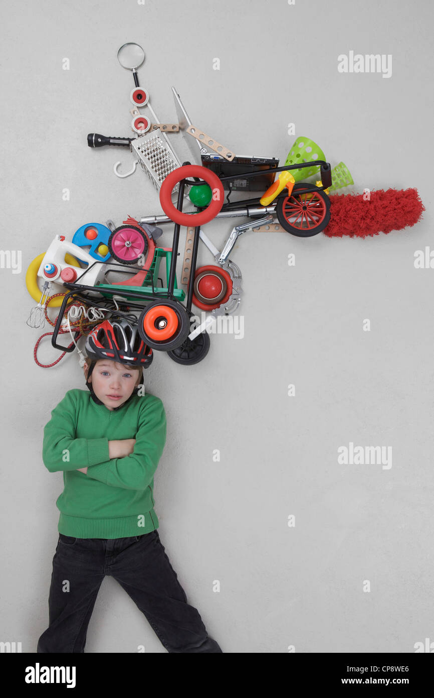 Boy with gadgets, portrait Stock Photo - Alamy
