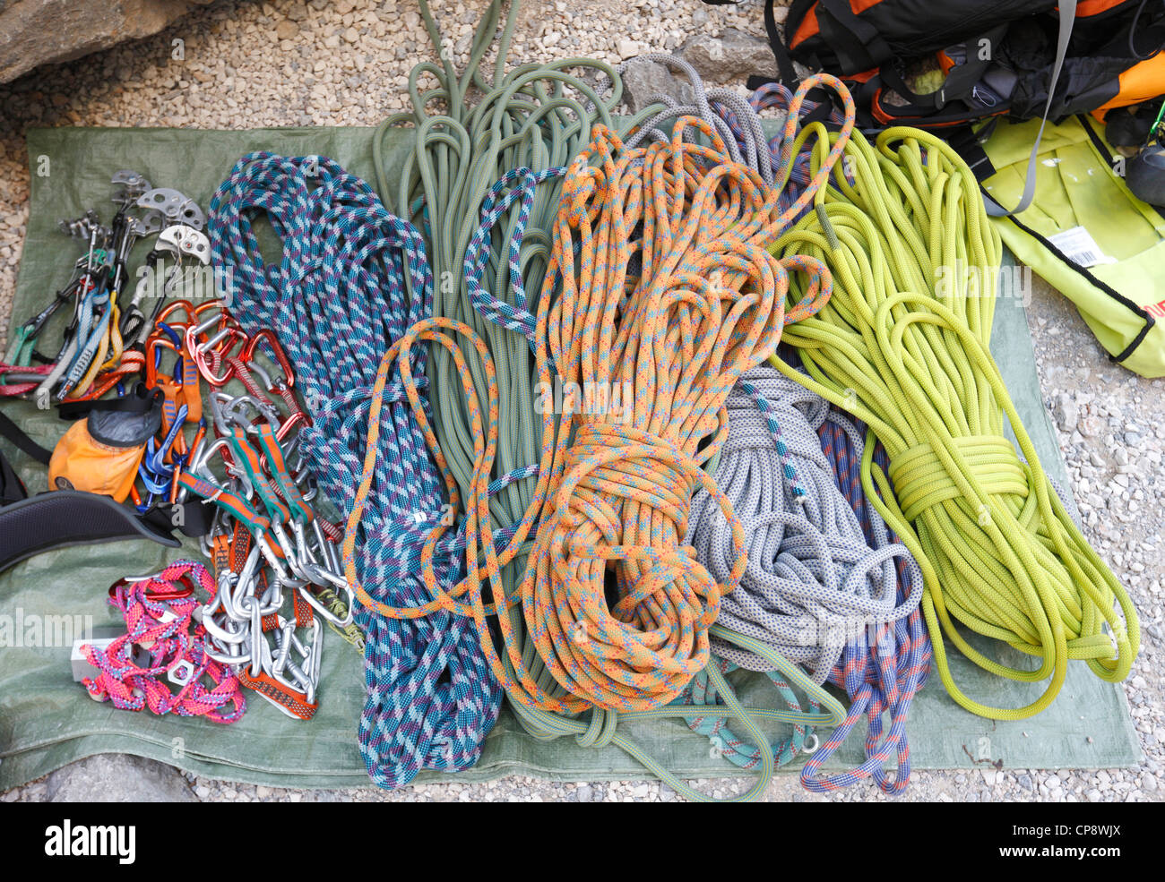 Climbers rope close up Stock Photo - Alamy
