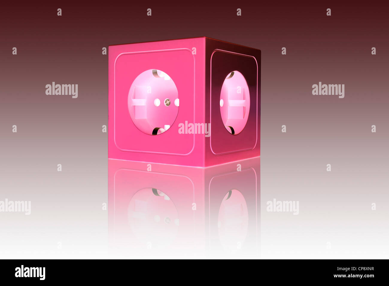 Pink socket on coloured background, close up Stock Photo - Alamy