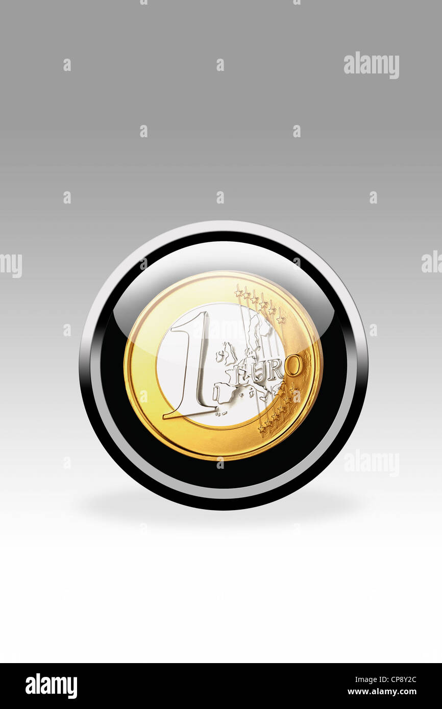 Black button showing one euro symbol hi-res stock photography and ...
