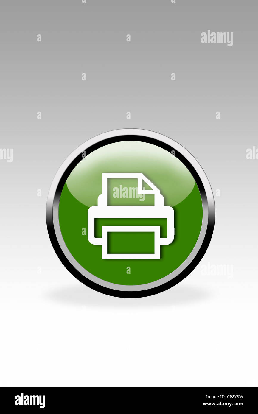 Green button showing printer sign hi-res stock photography and images ...