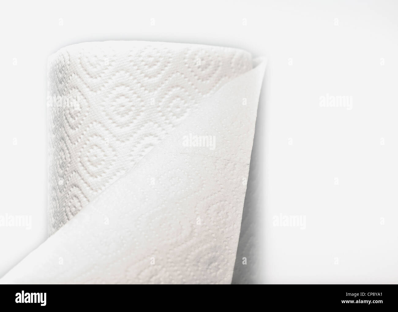 Kitchen roll on white background, close up Stock Photo - Alamy