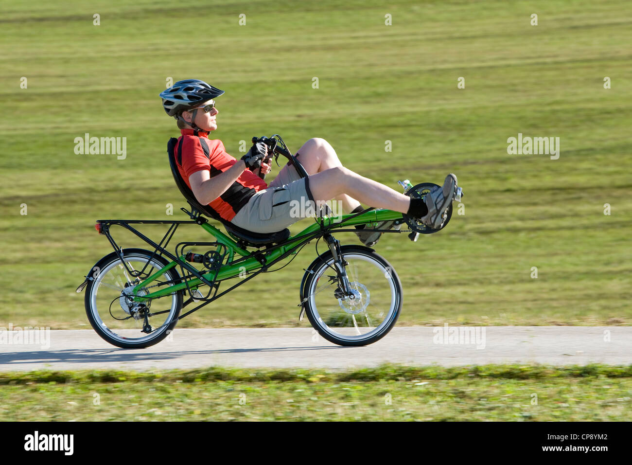 Man riding recumbent bike hi-res stock photography and images - Alamy