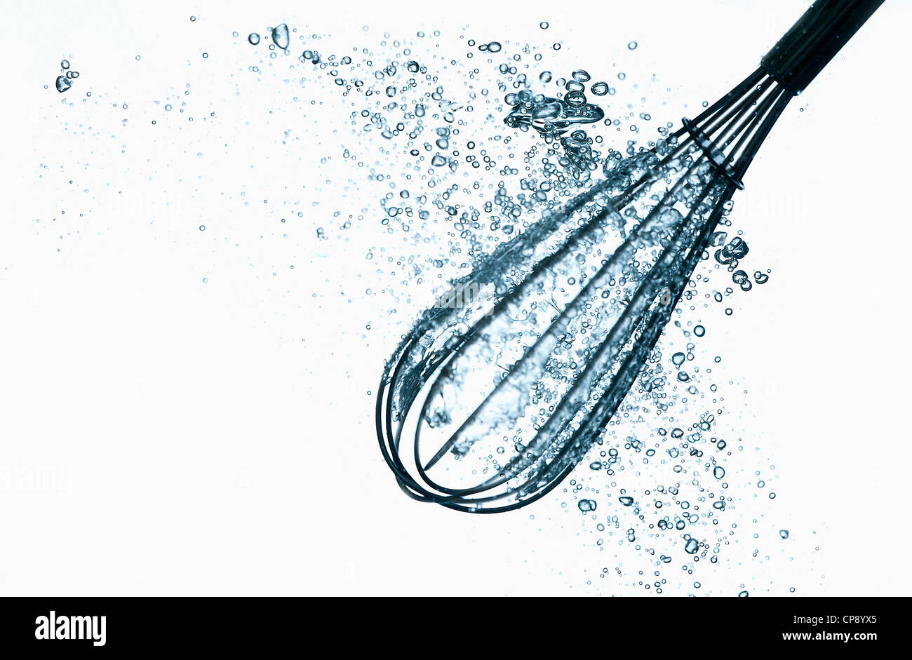 Wire whisk in water, close up Stock Photo - Alamy
