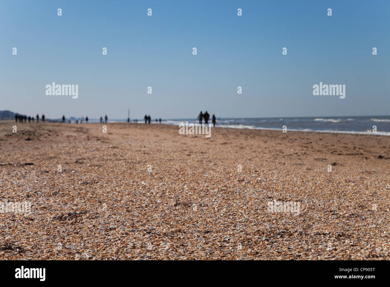 Belgium, Flanders, People walking on beach Stock Photo - Alamy