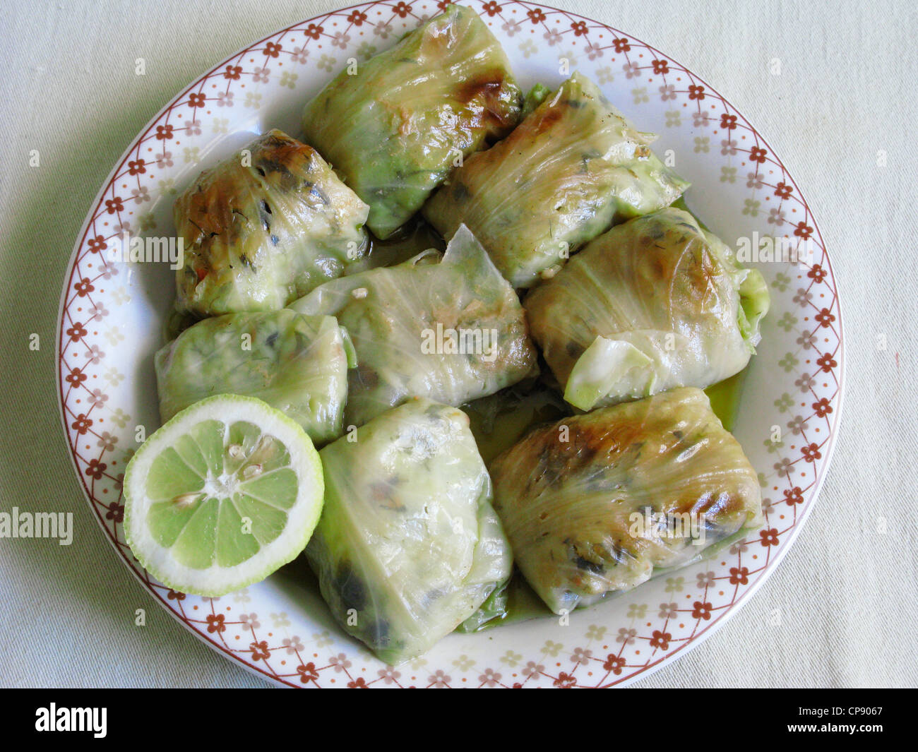 Greek Cuisine. Stuffed Cabbage Leaves Dolma Stock Photo - Alamy
