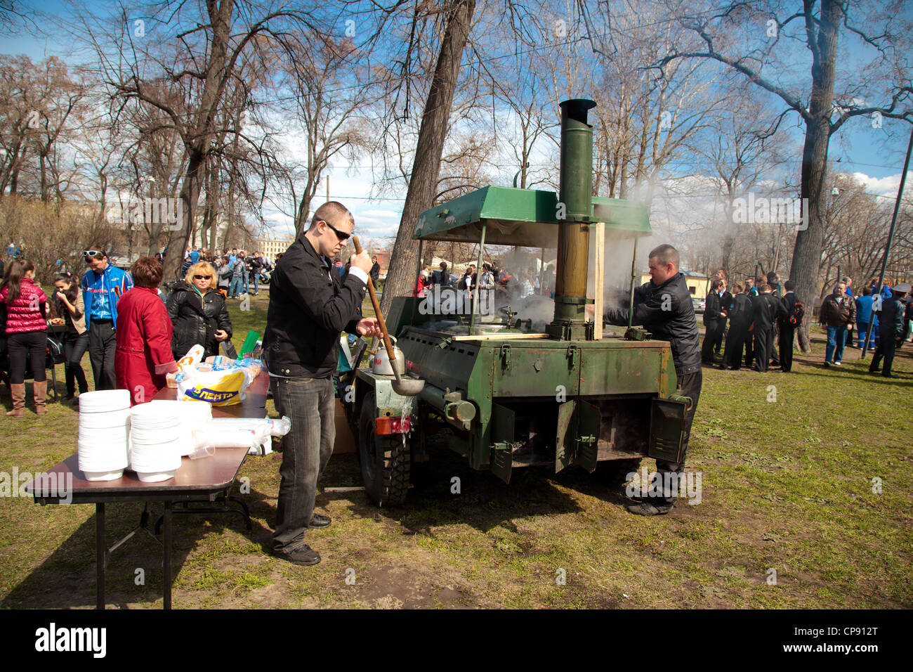 A Soviet field kitchen Stock Photo - Alamy