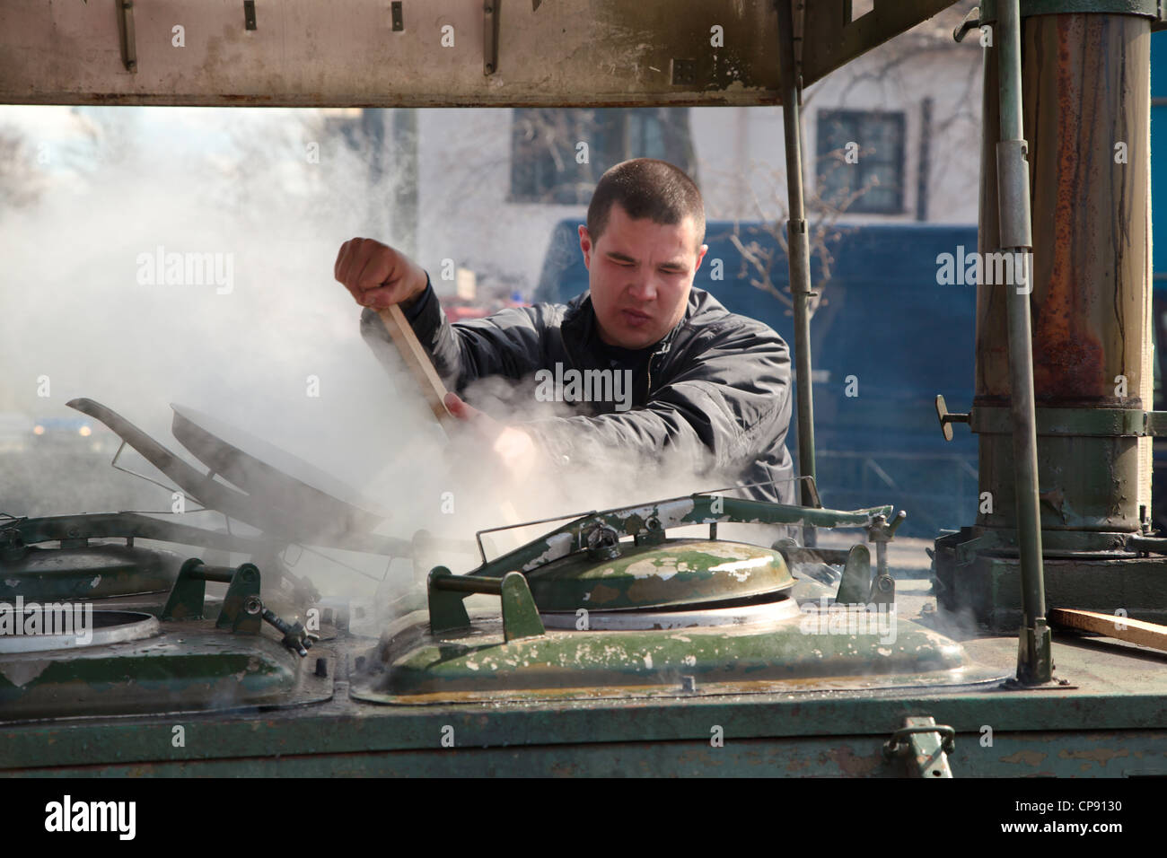 A Soviet field kitchen Stock Photo - Alamy