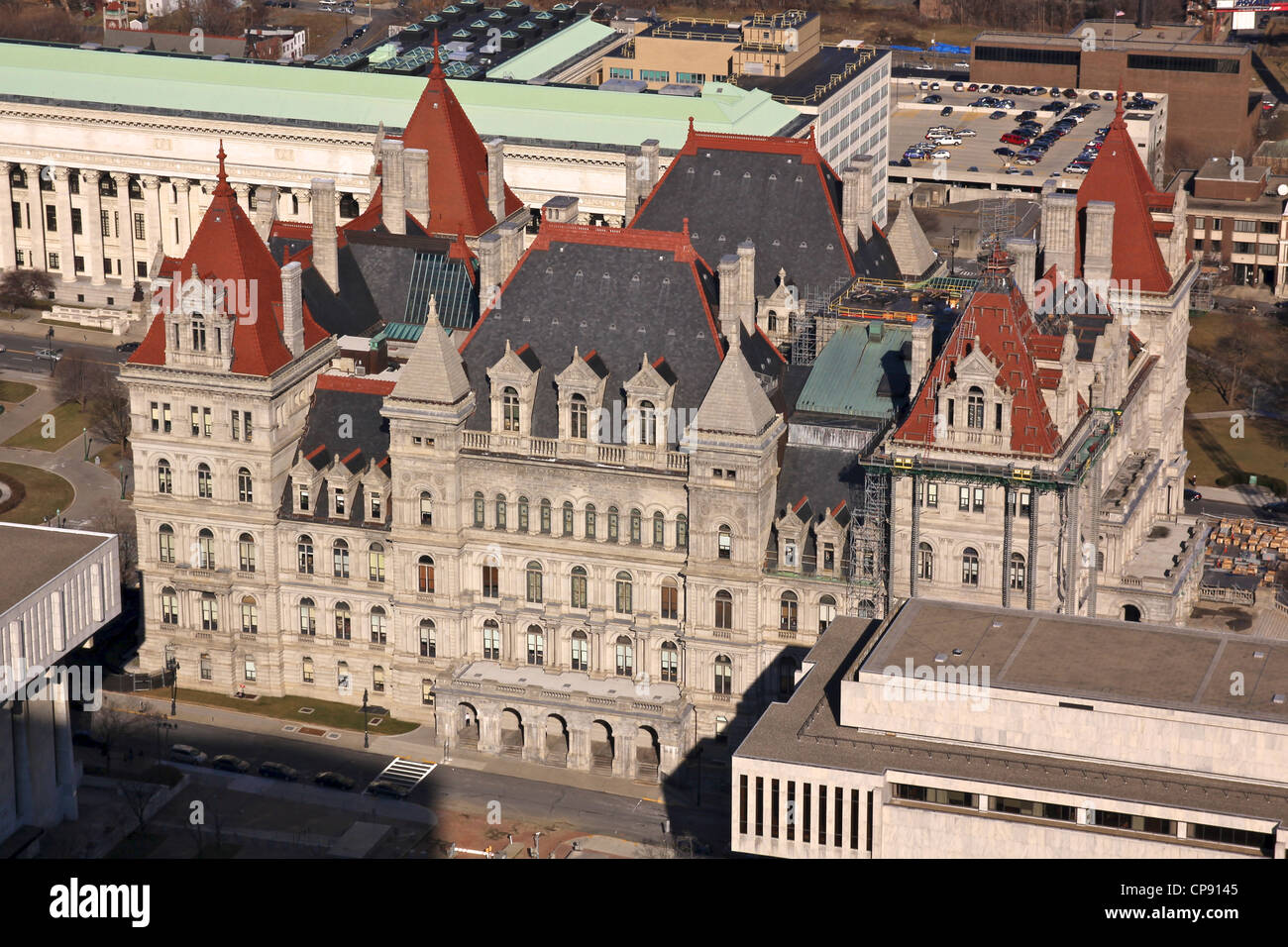 Aerial view of the New York State Capitol building at Albany, NY, USA ... Aerial view of the New York State Capitol building at Albany, NY, USA ...