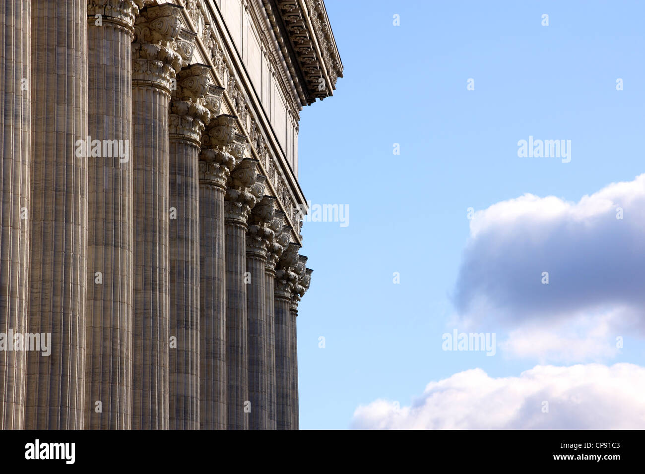 Classical greco-roman colonnades before a blue sky Stock Photo - Alamy