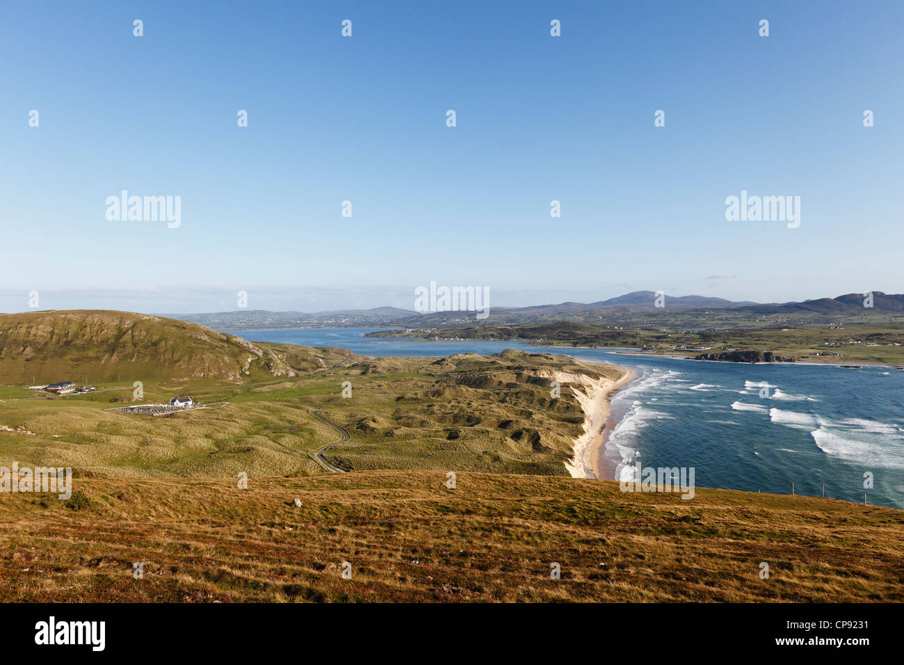 Ireland, County Donegal, View of Five Finger Strand and Inishowen ...