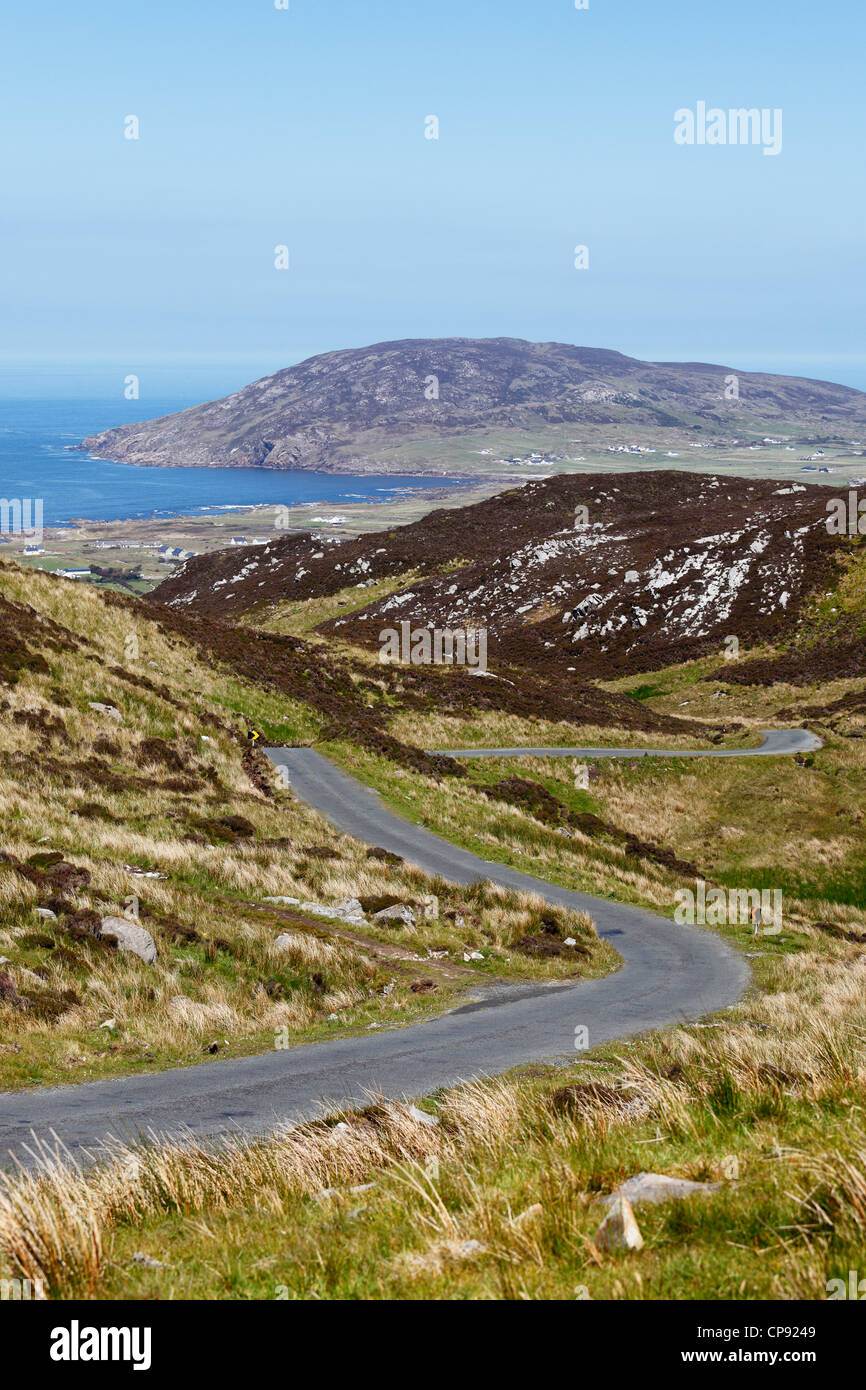 Ireland, County Donegal, View of road through hills Stock Photo - Alamy