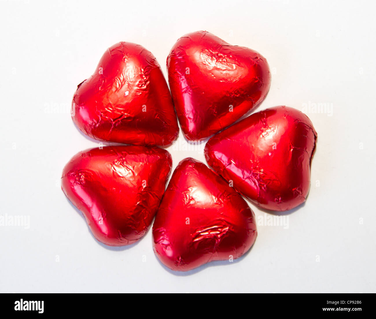 Red foil wrapped heart chocolate hi-res stock photography and images ...