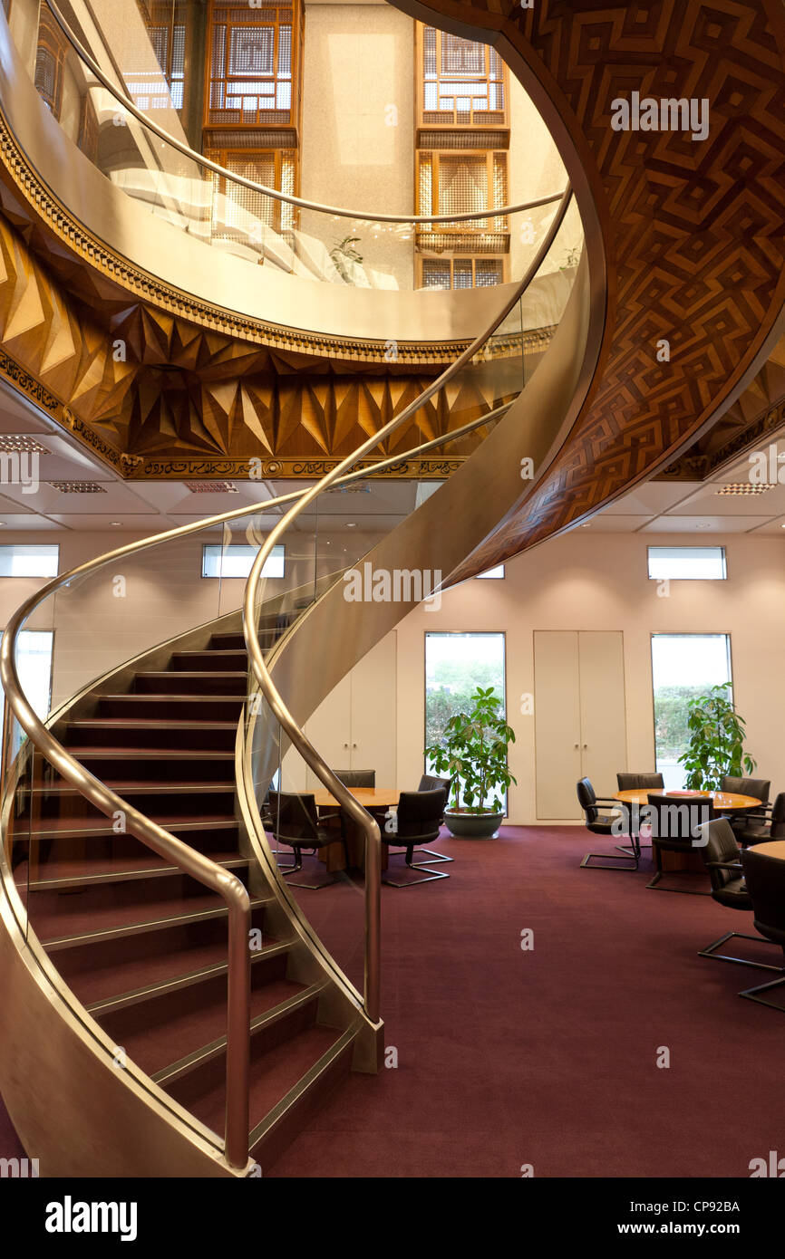 Spiral Staircase in the library of the Arab Organizations Headquarters ...