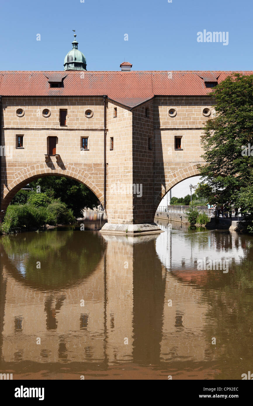 Germany, Bavaria, Amberg, View of Stadtbrille with Vils River Stock ...