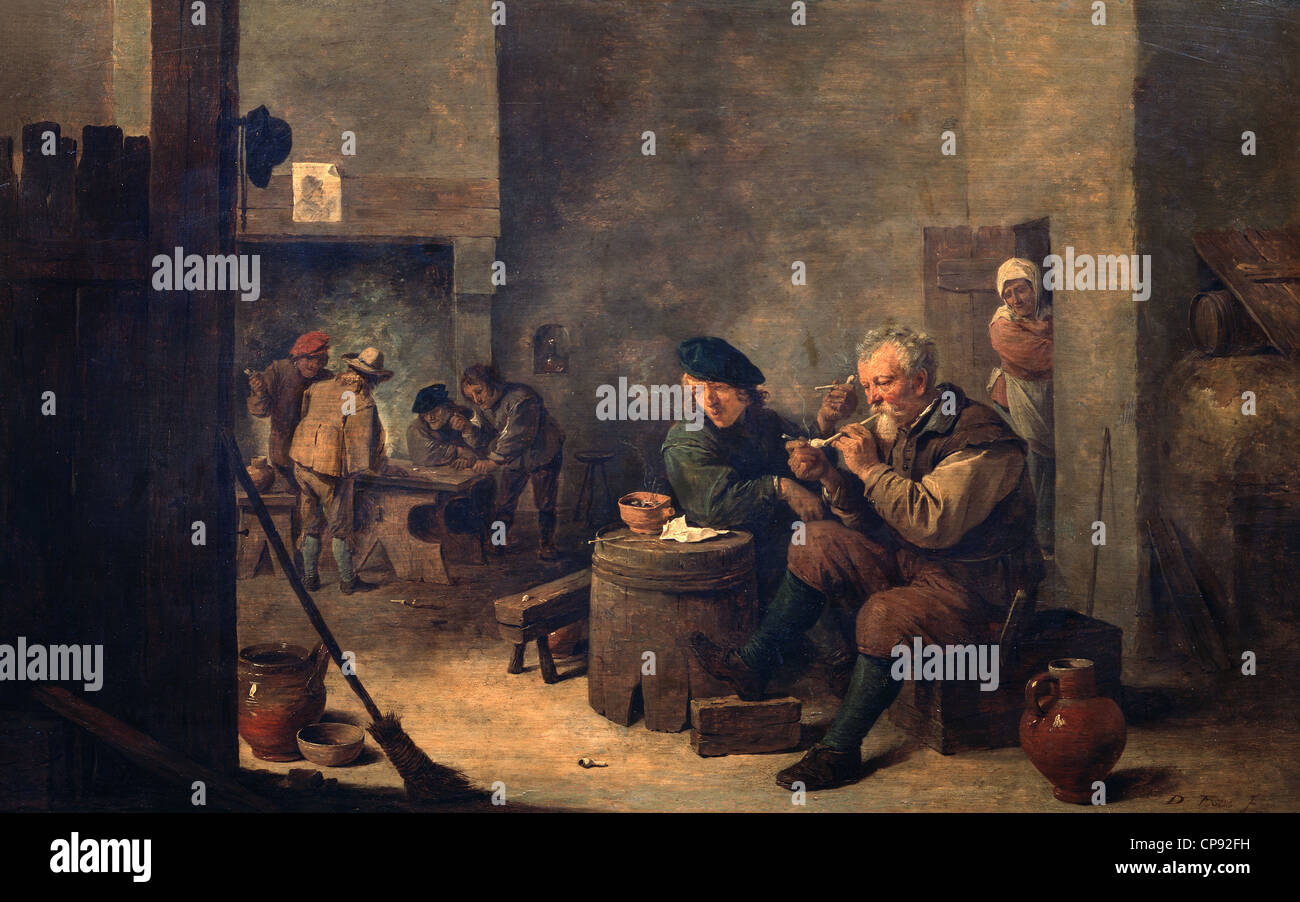 Teniers le Jeune smokers Prado Museum - Madrid Stock Photo - Alamy