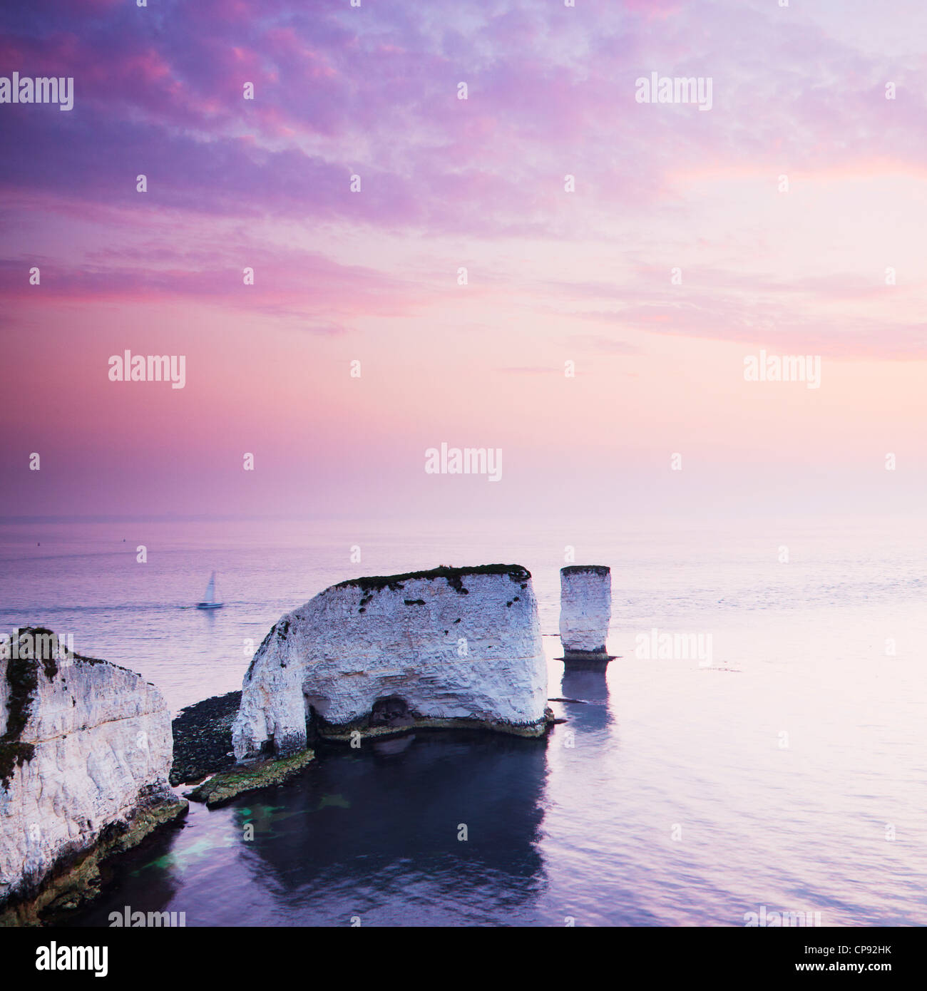 View of Old Harry Rocks, Chalk Stacks which jut out into the English ... View of Old Harry Rocks, Chalk Stacks which jut out into the English ...