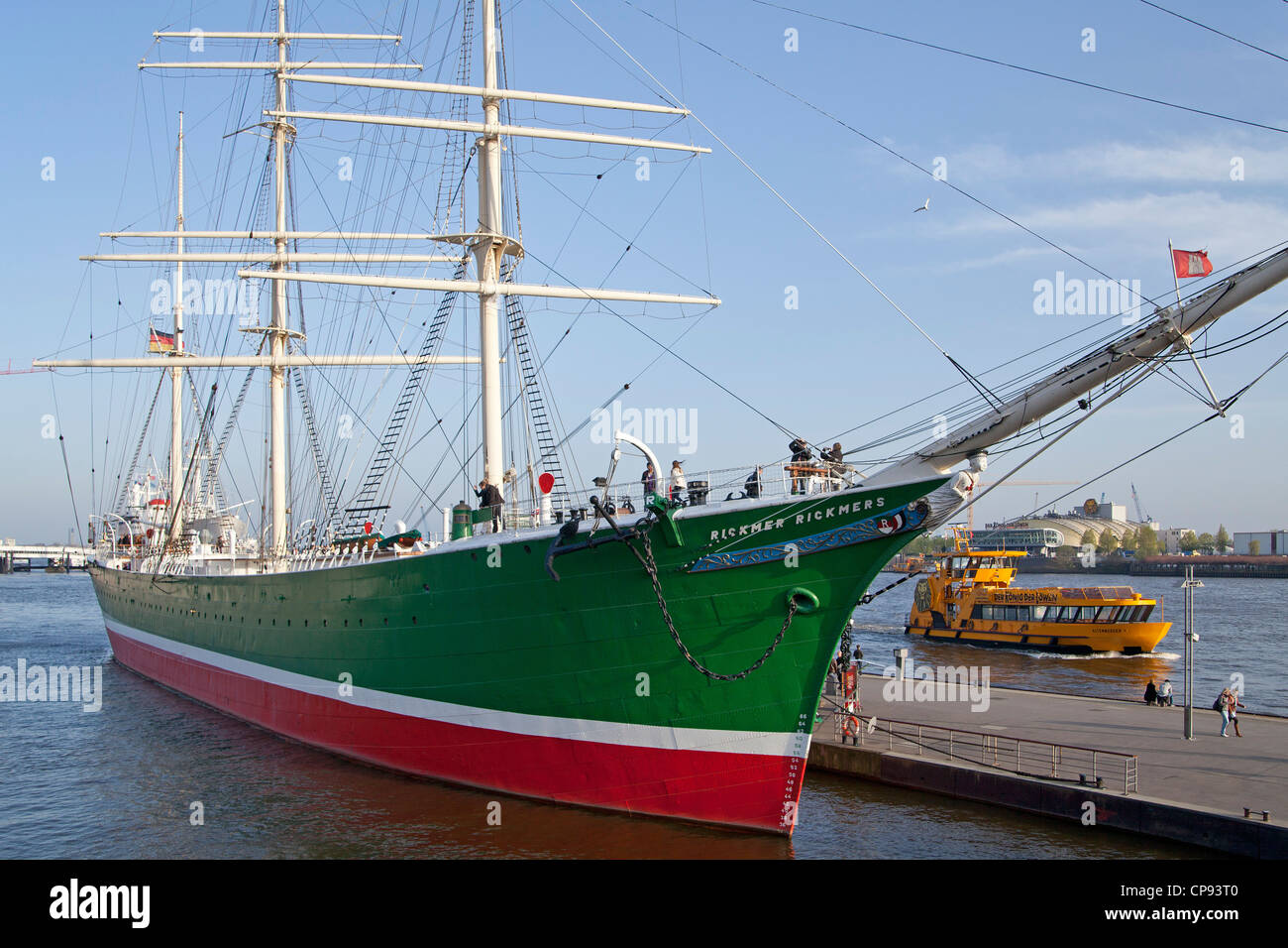 museum sailing ship Rickmer Rickmers, Hamburg Jetties, Germany Stock ...