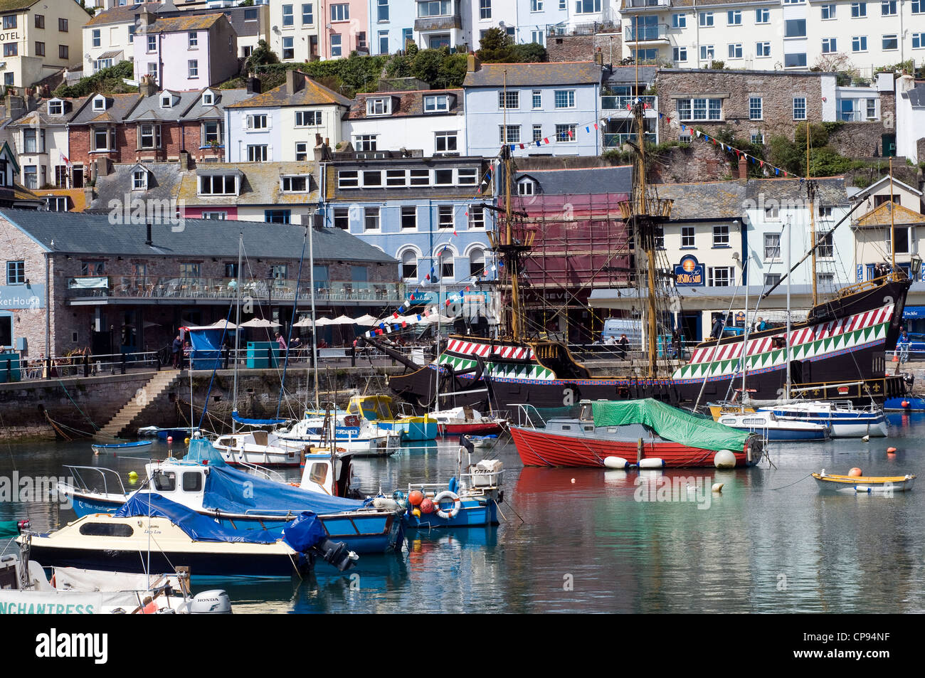 Brixham Harbour,Devon,Brixham Harbour with golden Hind, This is Brixham ...