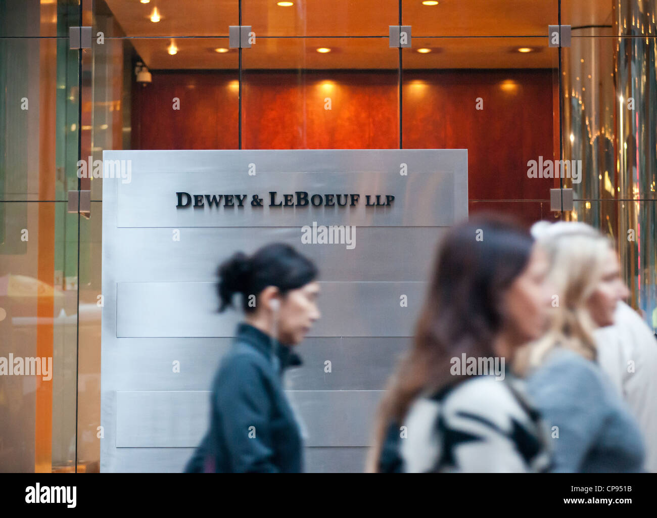 Signage for Dewey & LeBoeuf law firm outside their offices on Sixth ...