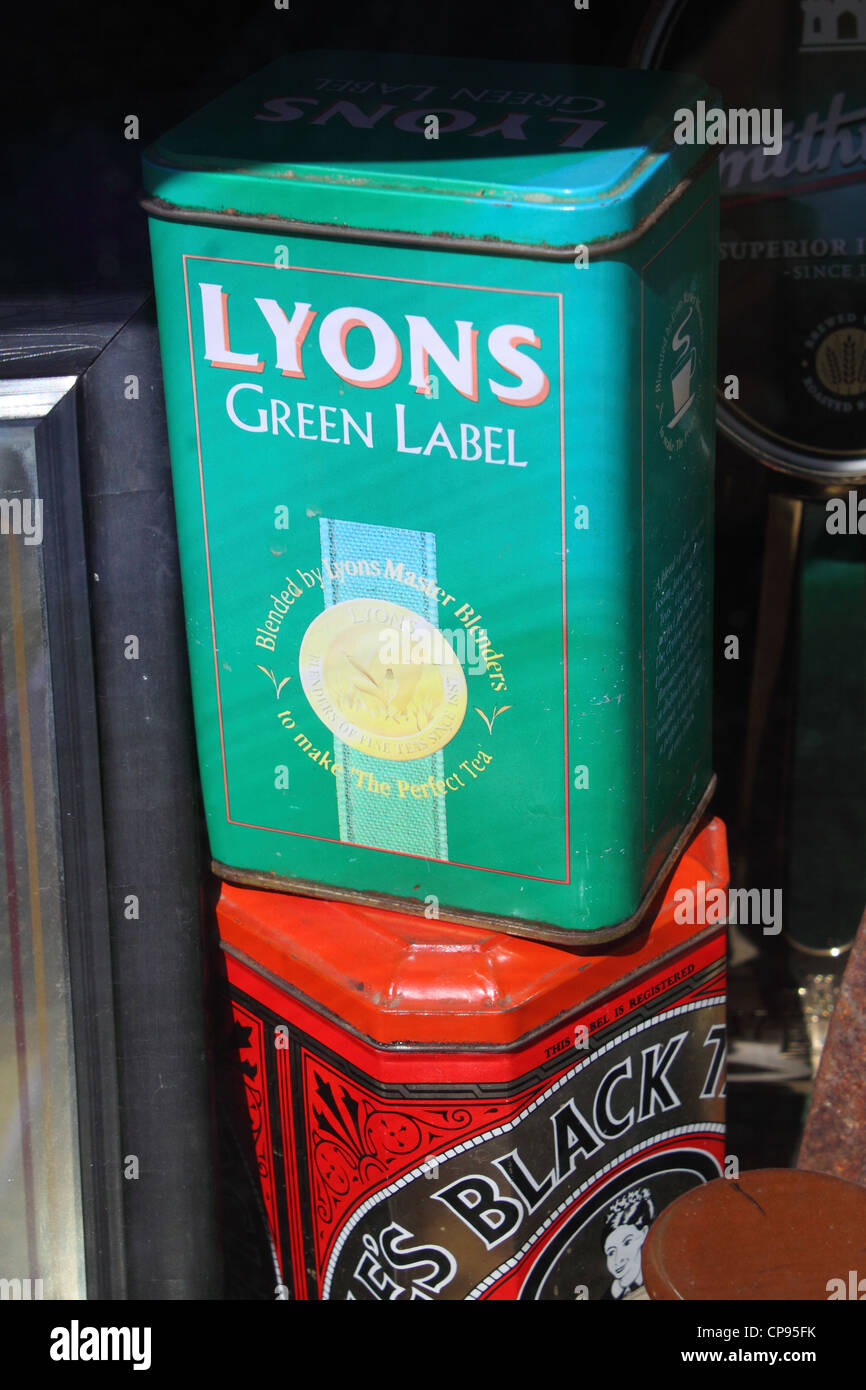old tea tins Stock Photo - Alamy