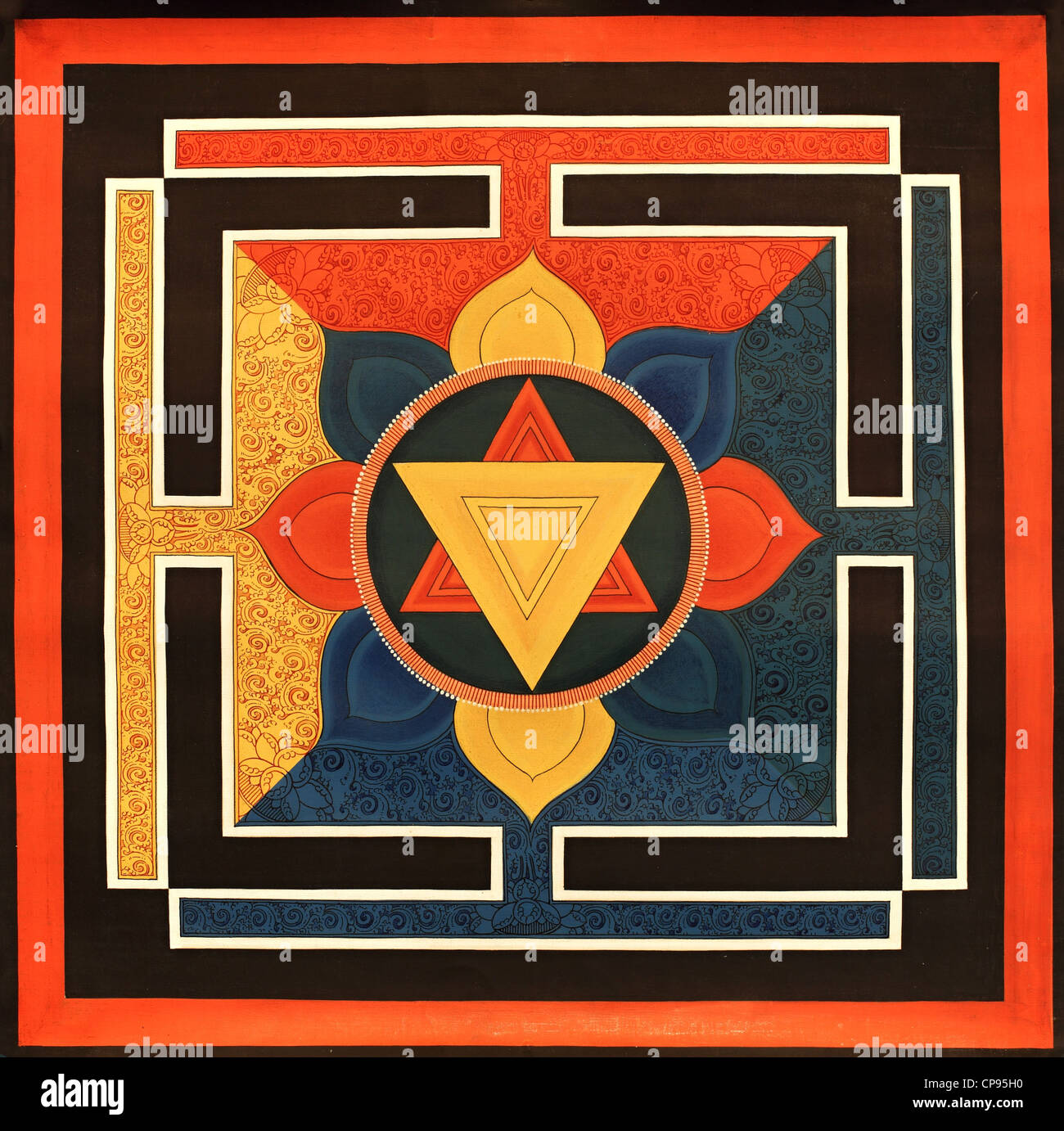 Mandala - Buddhist painting Thangka from Nepal Stock Photo - Alamy