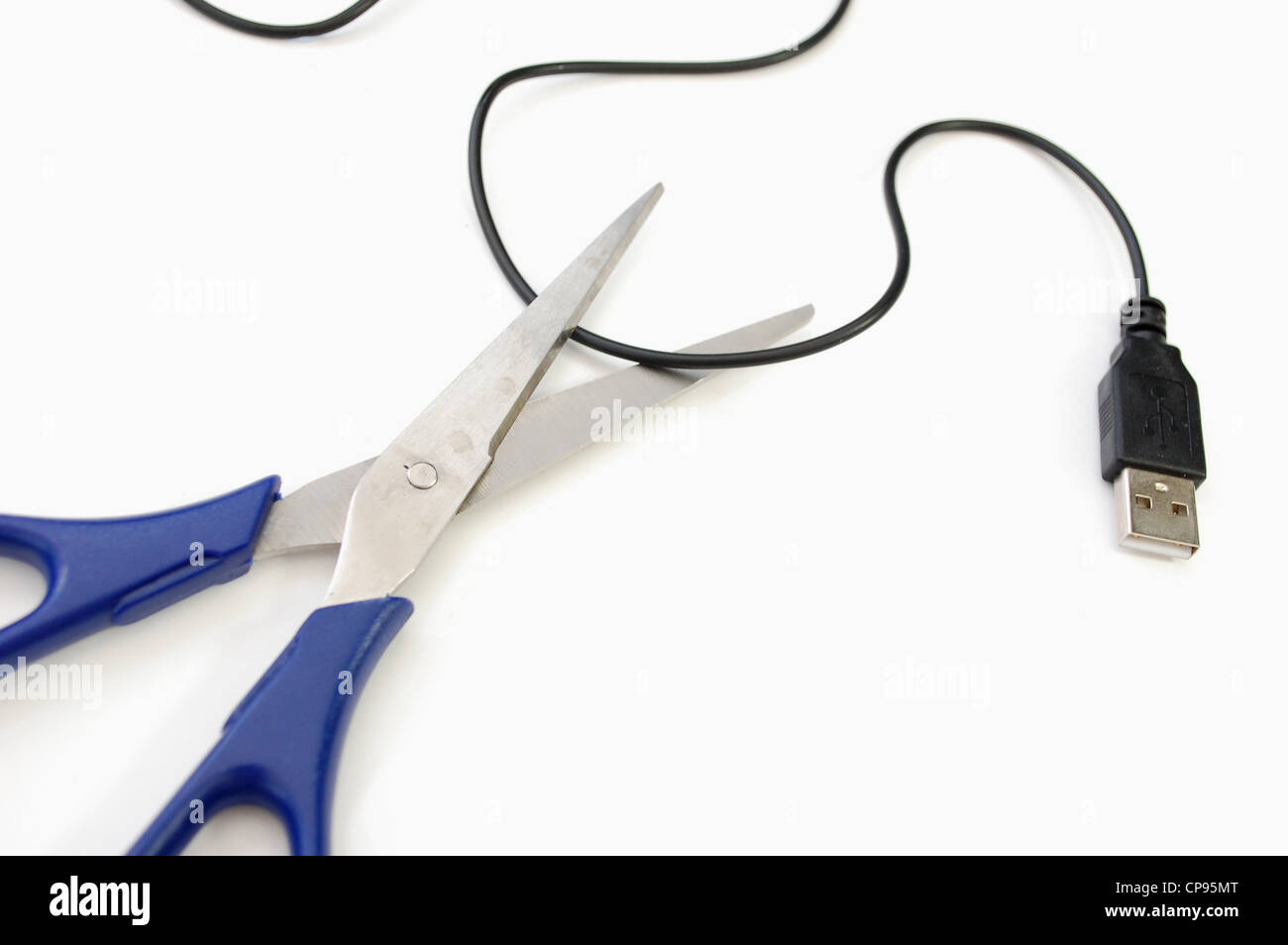 Cutting computer cable Stock Photo - Alamy