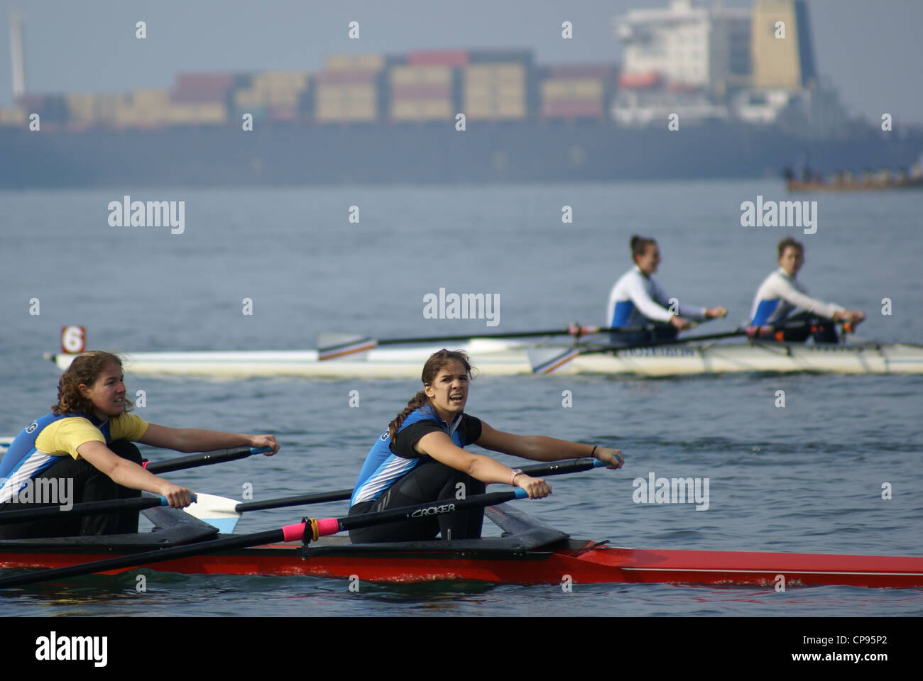 Rowing in Thermaikos Gulf, Thessaloniki, Greece Stock Photo - Alamy