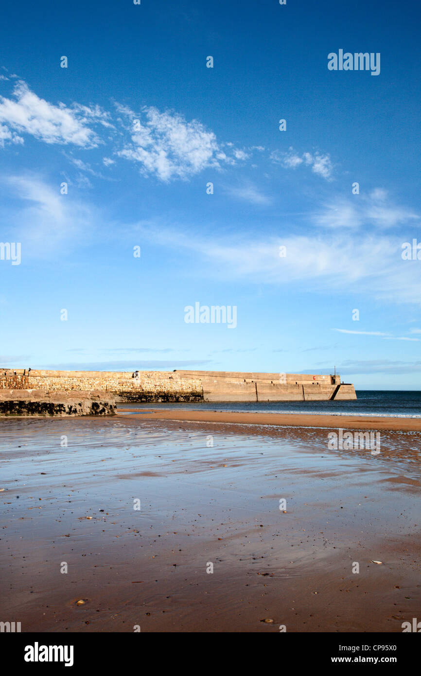 St Andrews Harbour Pier from East Sands St Andrews Fife Scotland Stock ...