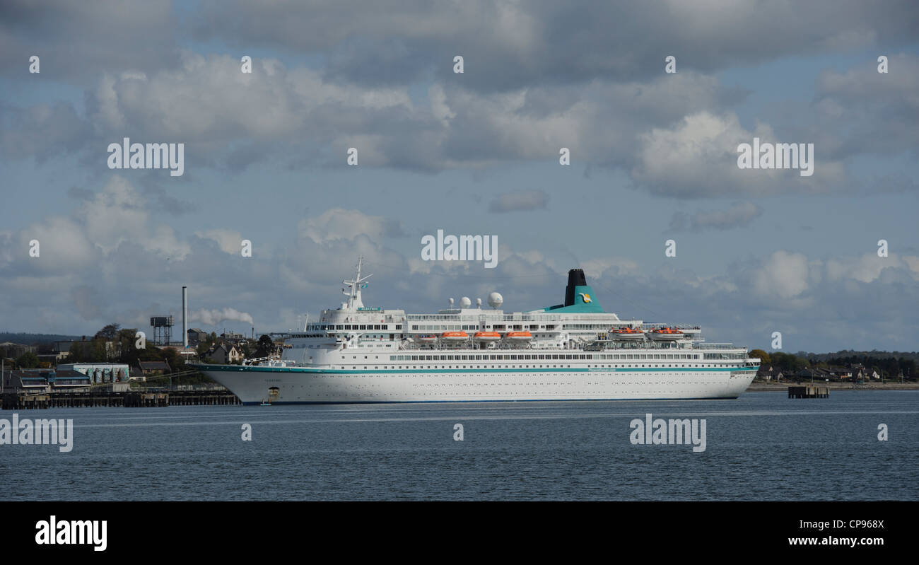 The cruise ship MV Albatross visiting Invergordon in the Cromarty Firth ...