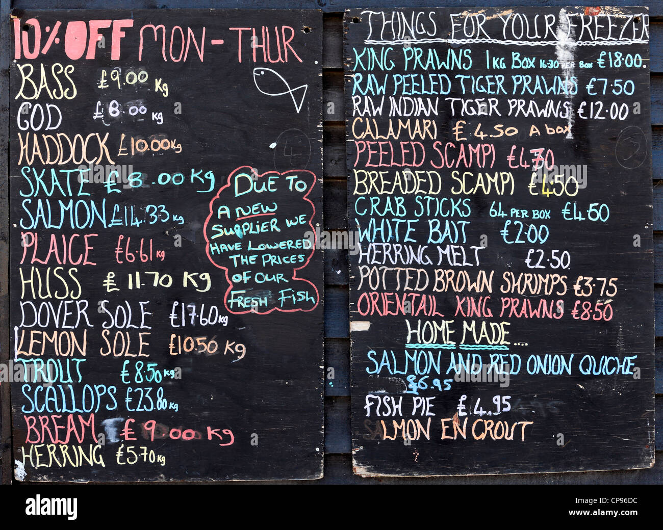 Fish for sale sign hi-res stock photography and images - Alamy
