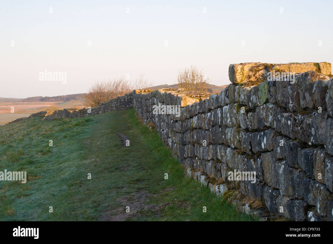 Hadrians Wall near Cawfields Quarry Stock Photo - Alamy