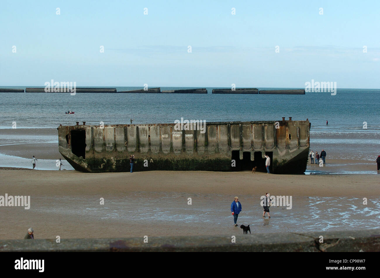 Mulberry B harbour at Arromanches, Normandy , France Stock Photo - Alamy