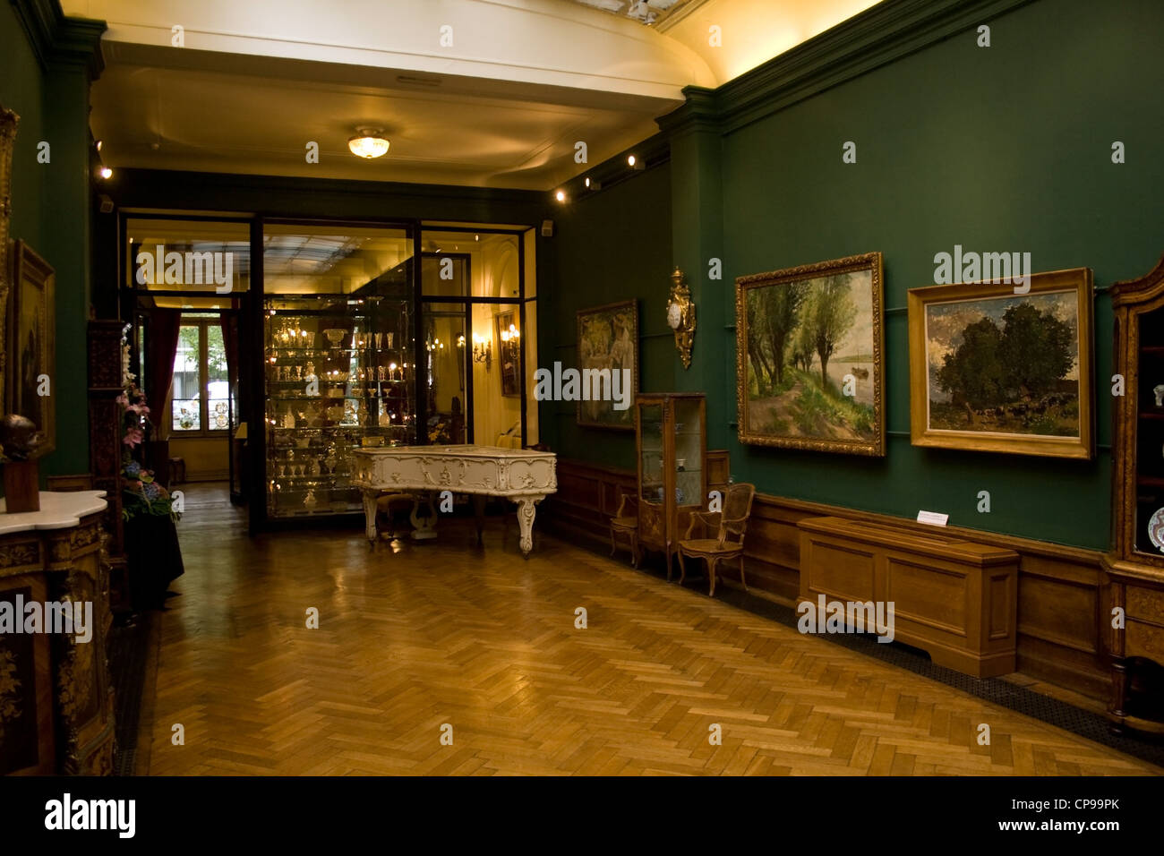 First hall of the Charlier Museum, view towards the entrance Stock ...