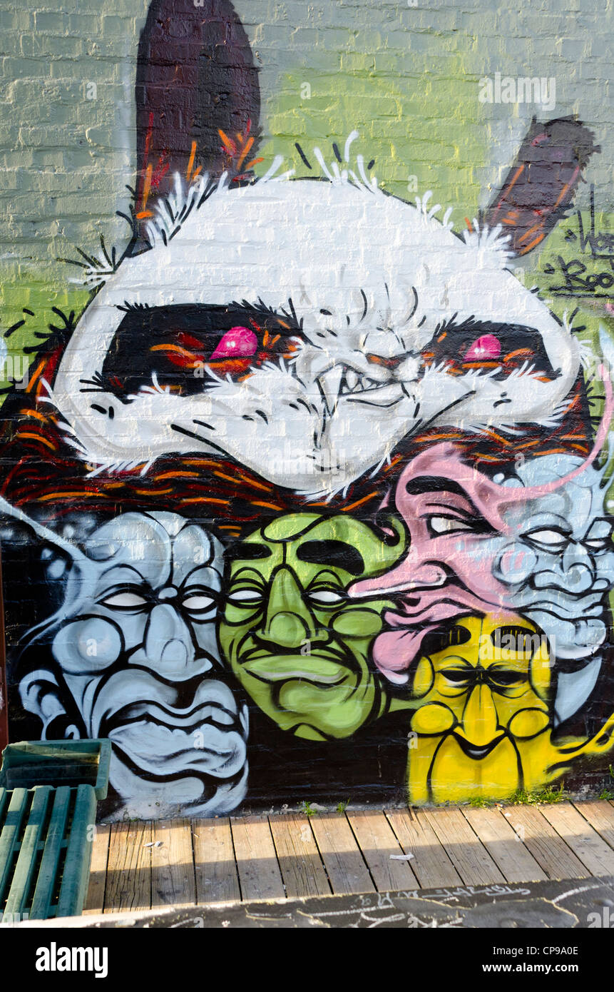 Wall Graffiti artwork paintings in Seattle Washington USA Stock Photo ...