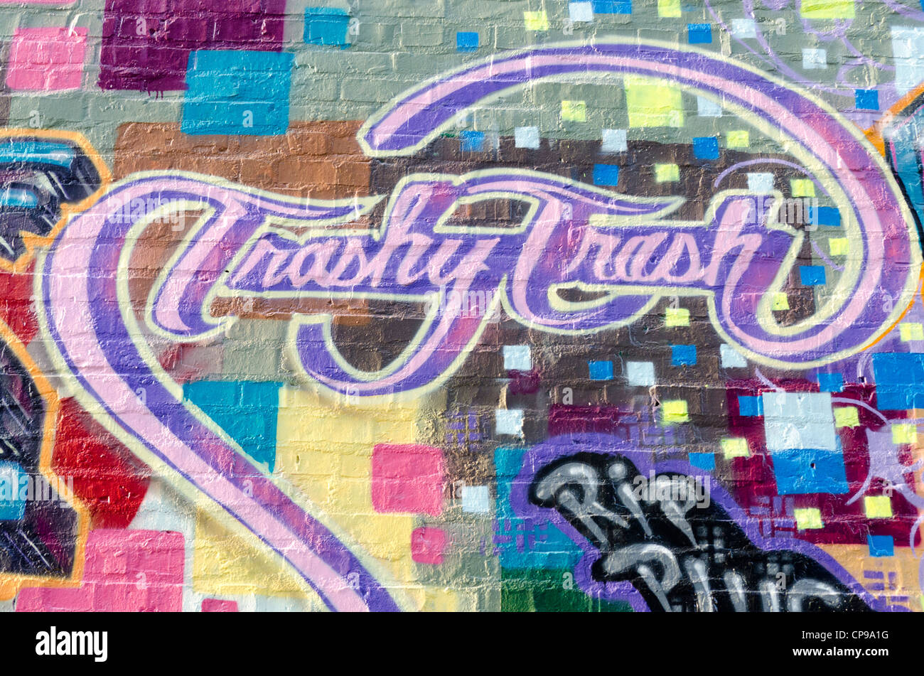 Wall Graffiti artwork paintings in Seattle Washington USA Stock Photo ...