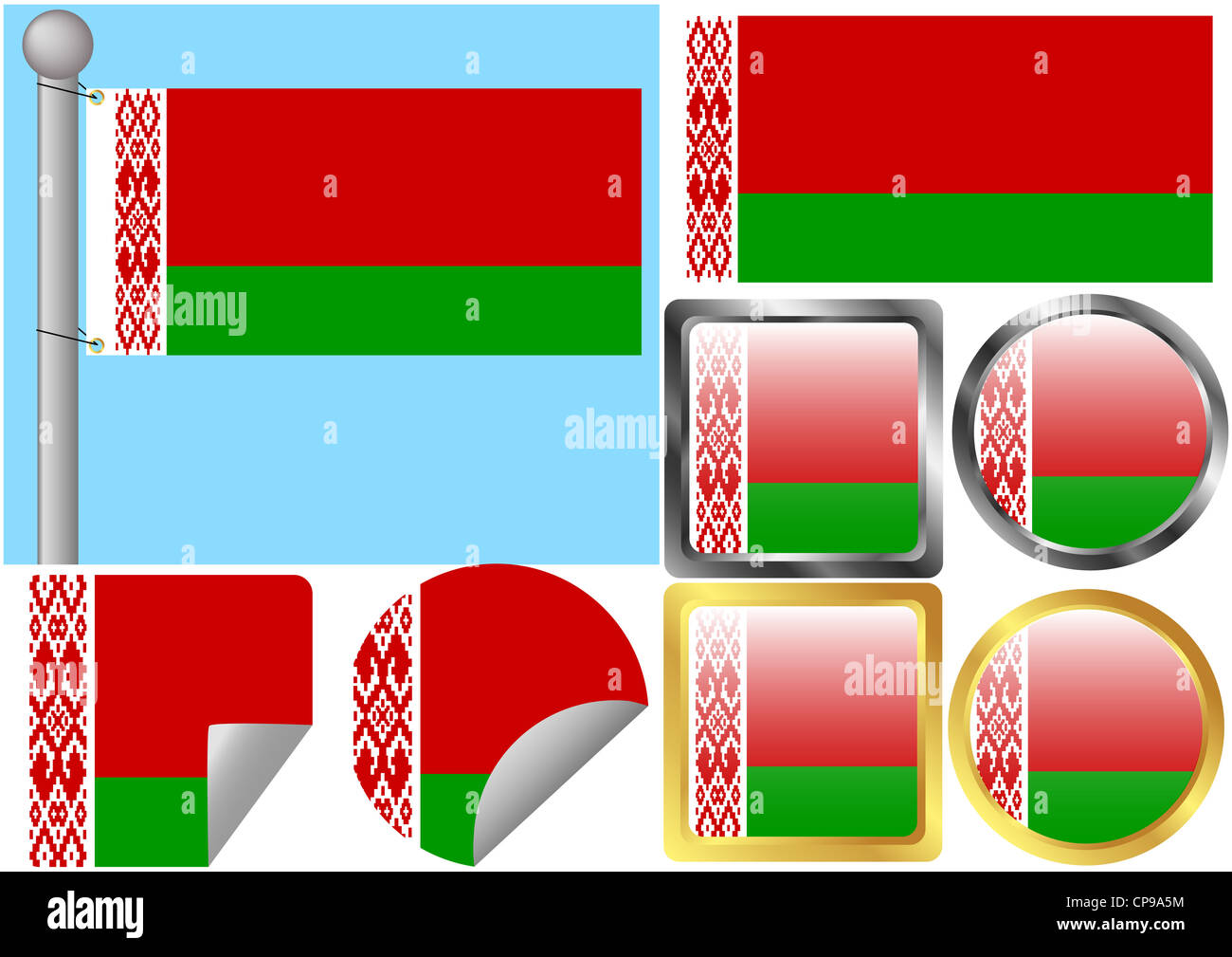 Flag Set Belarus Stock Photo - Alamy